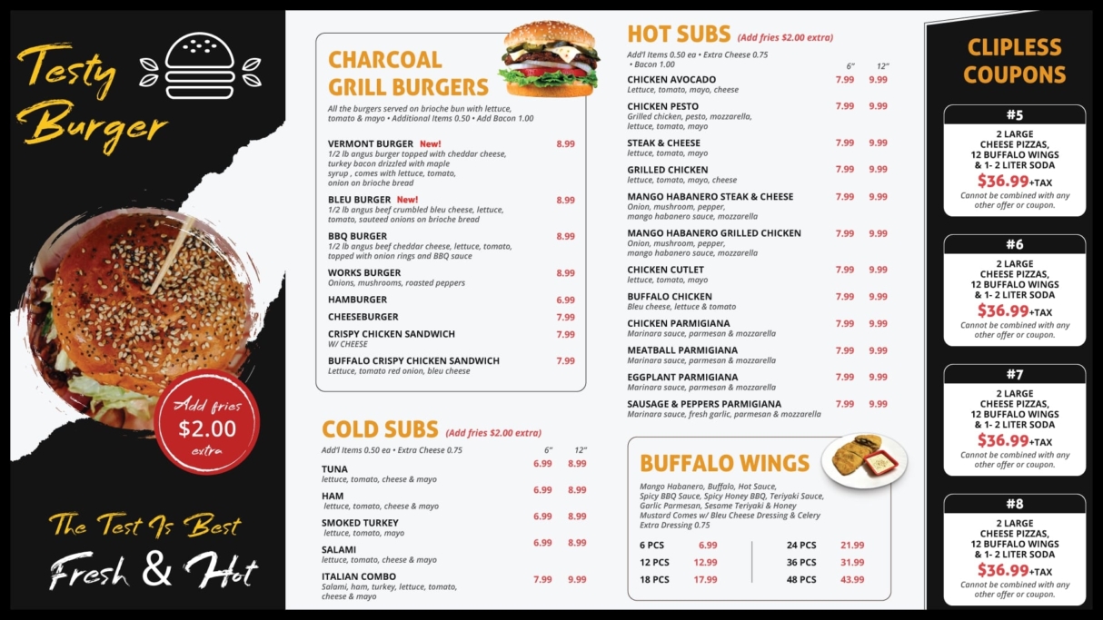 Burger Menu Boards | Lira Screen