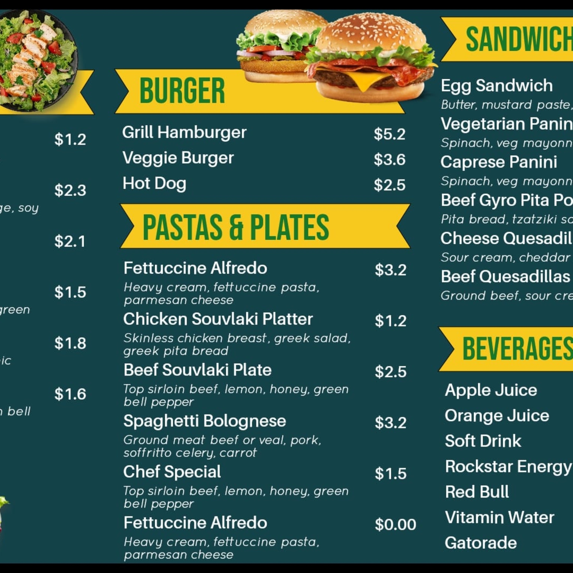 Burger Menu Boards | Lira Screen