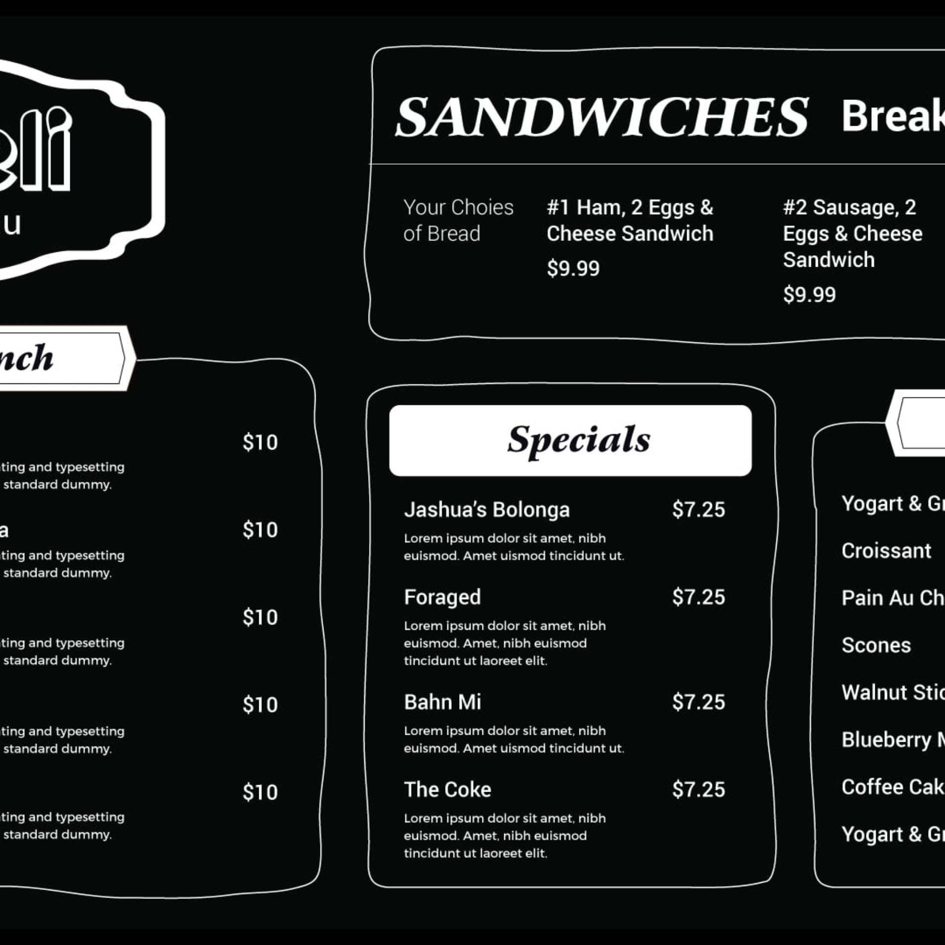 Chalkboard Menu Boards | Lira Screen