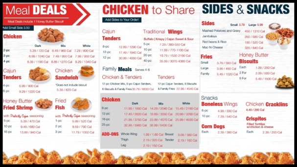 Chicken Menu Boards