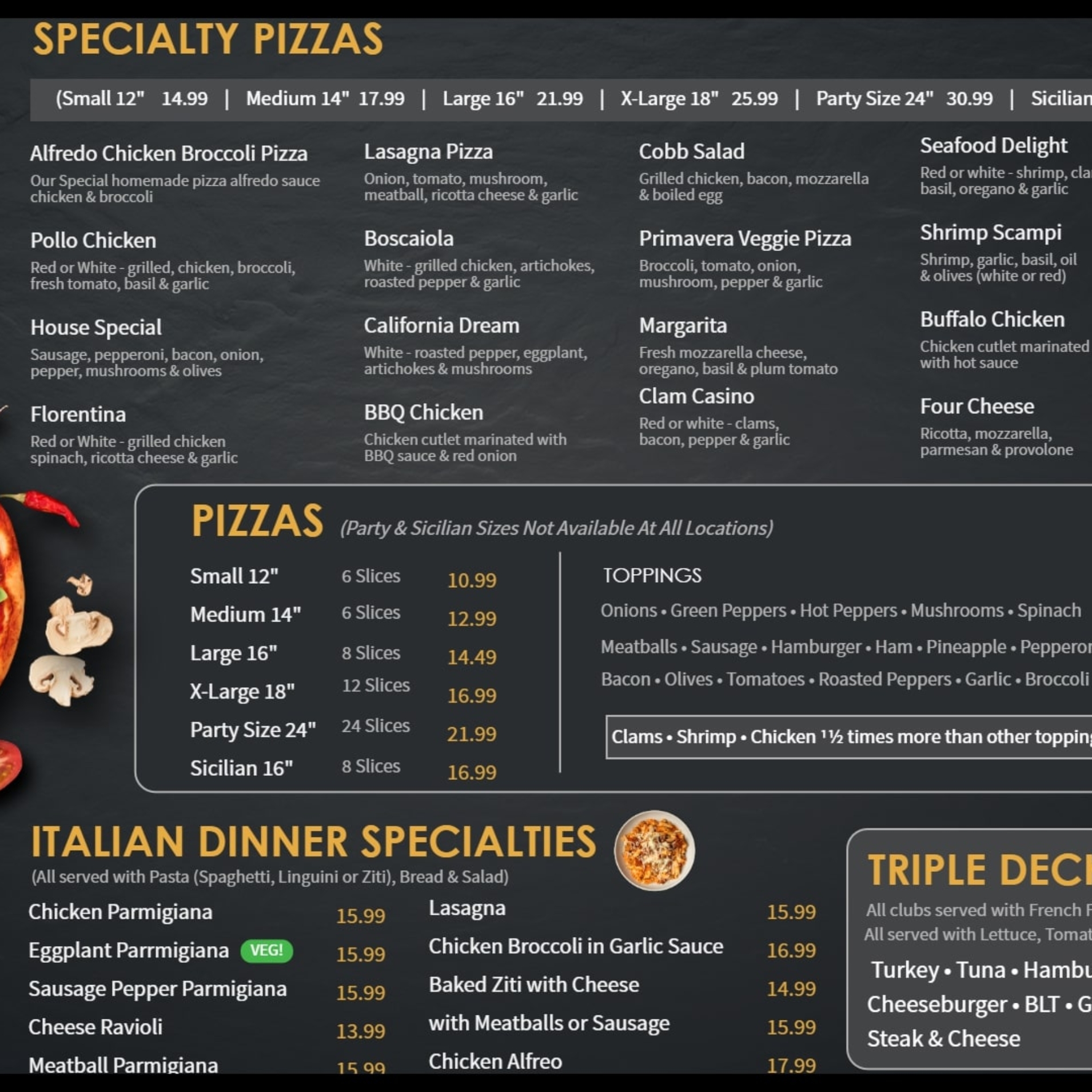 Pizza Menu Boards | Lira Screen