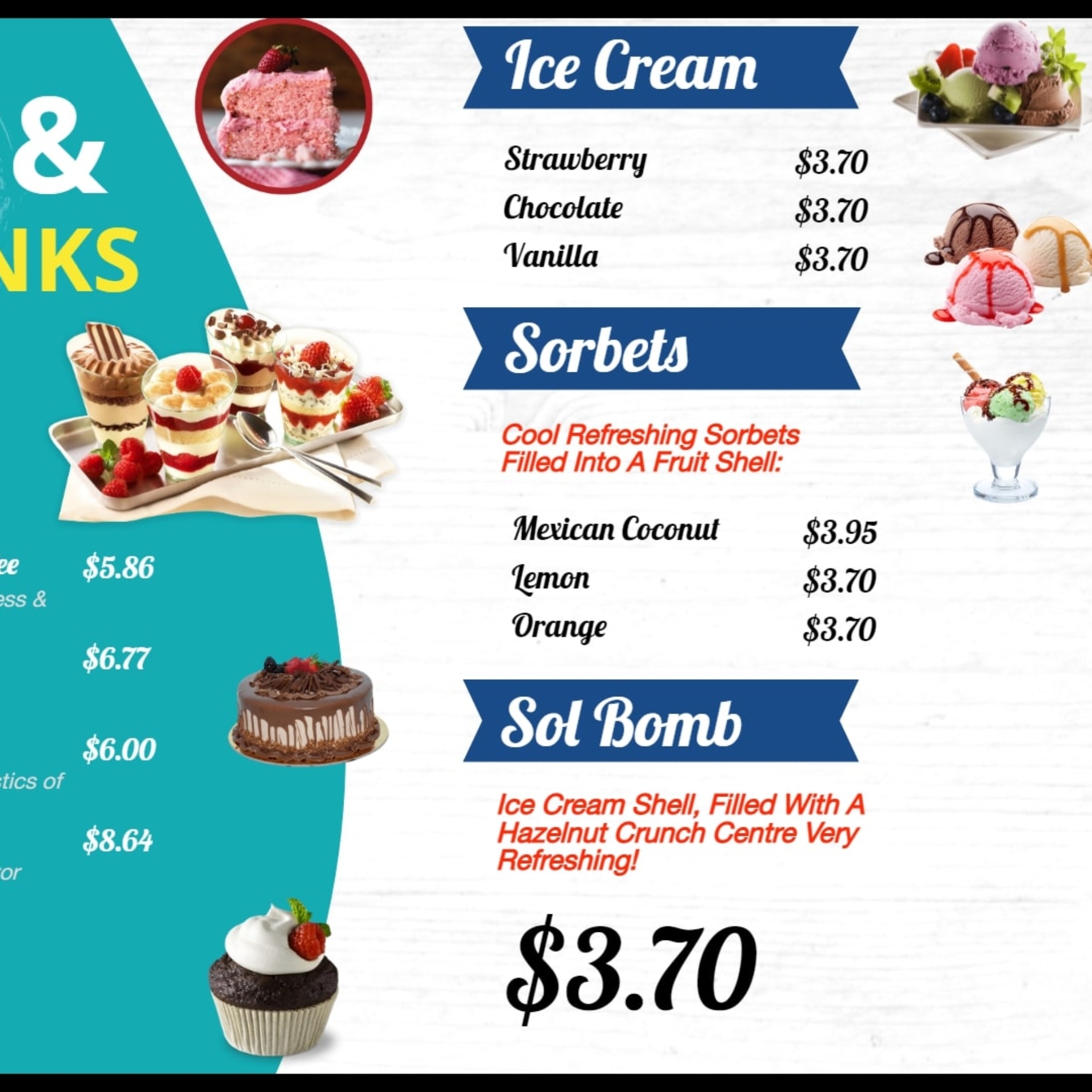 Ice Cream Shop Menu Boards | Lira Screen