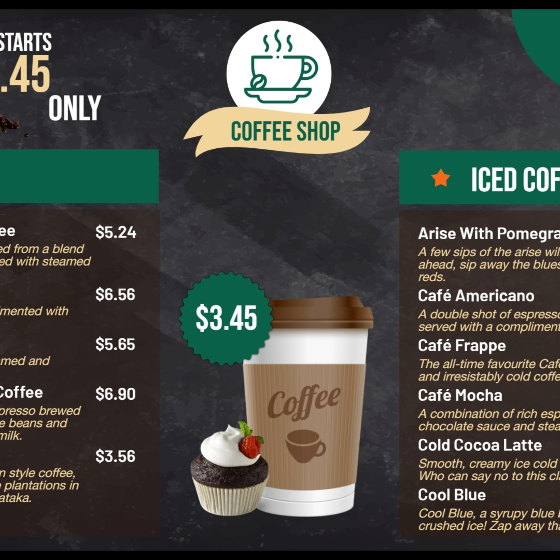 Coffee Shop Menu Boards | Lira Screen