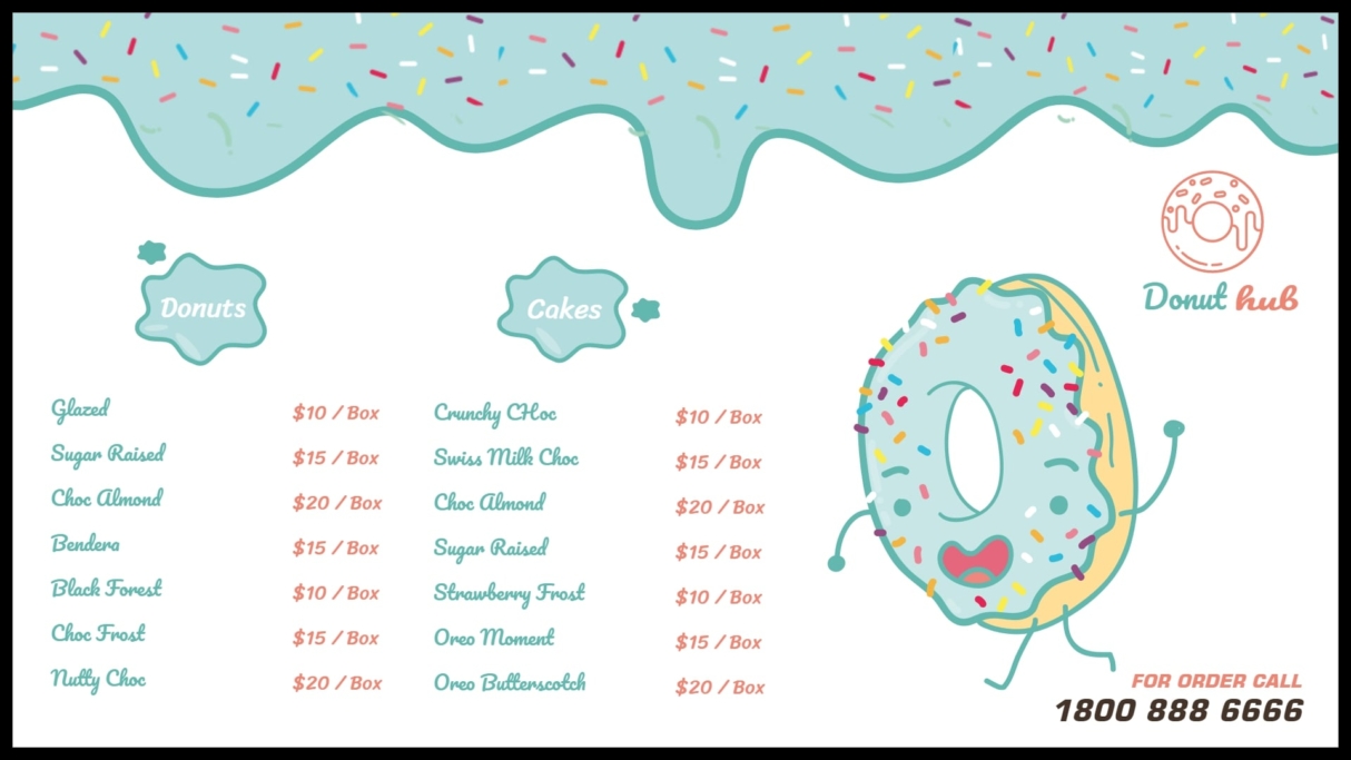 Donuts Menu Boards | Lira Screen