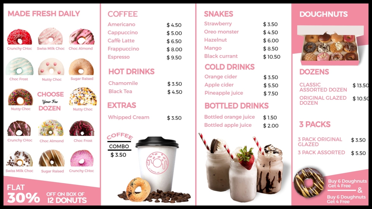 Donuts Menu Boards | Lira Screen