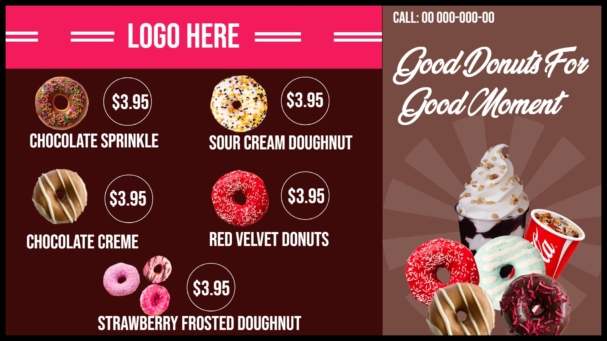 Donuts Menu Boards | Lira Screen