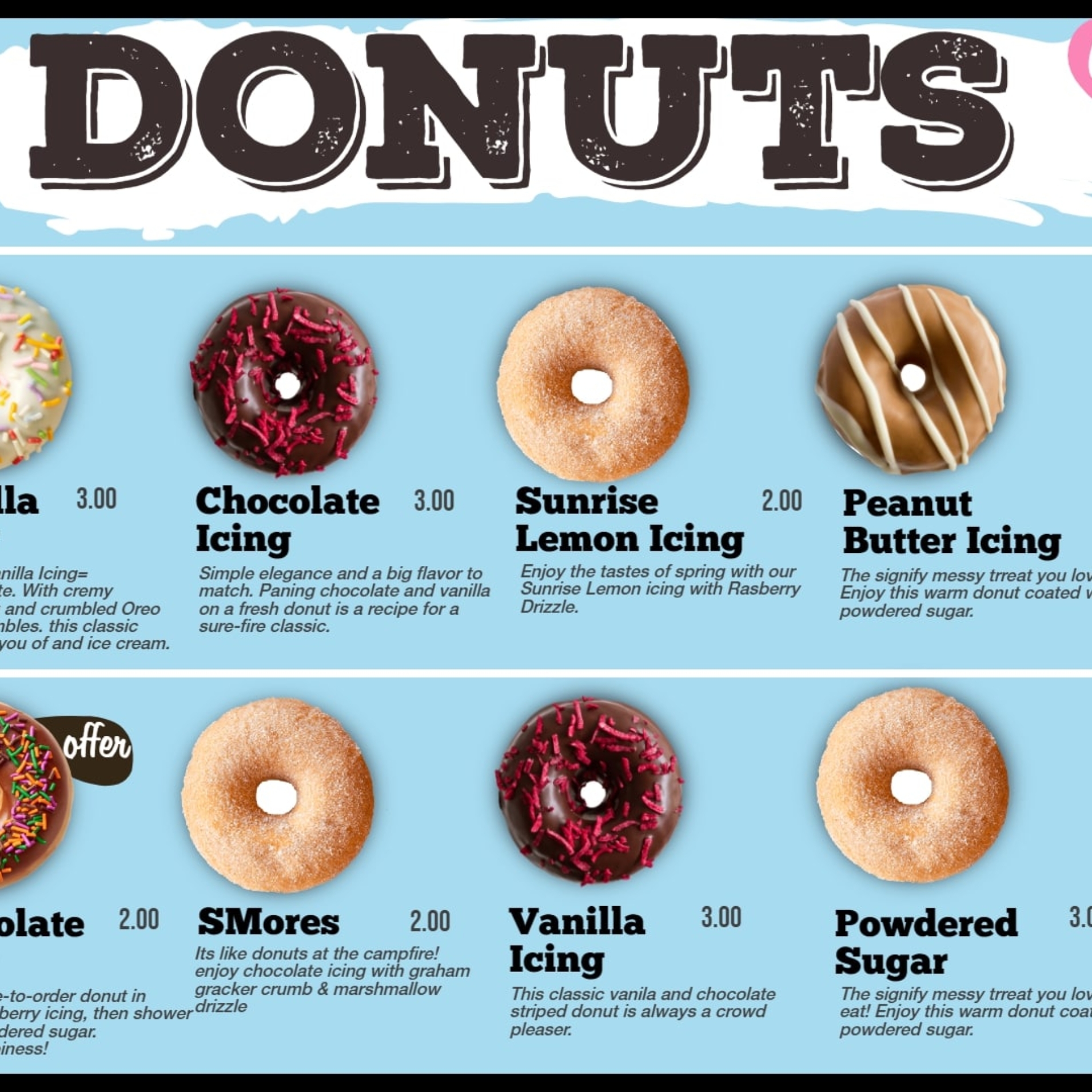 Donuts Menu Boards | Lira Screen