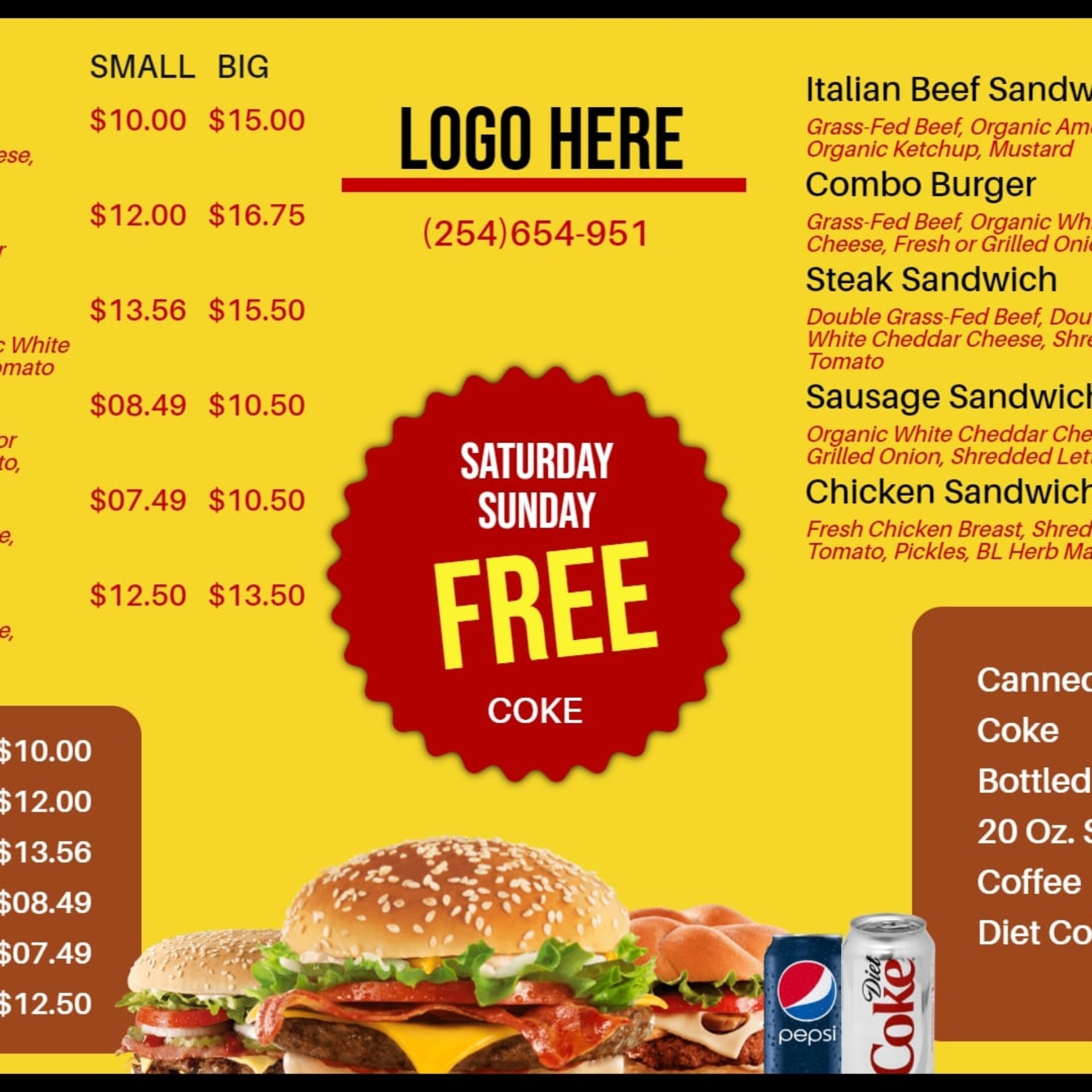 Burger Menu Boards | Lira Screen