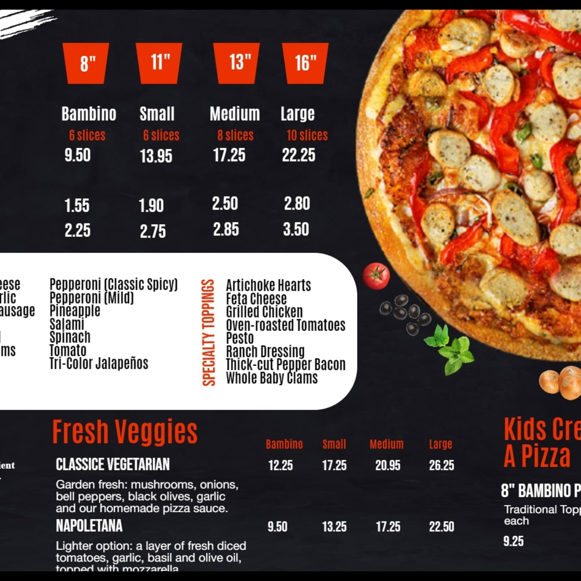 Pizza Menu Boards | Lira Screen
