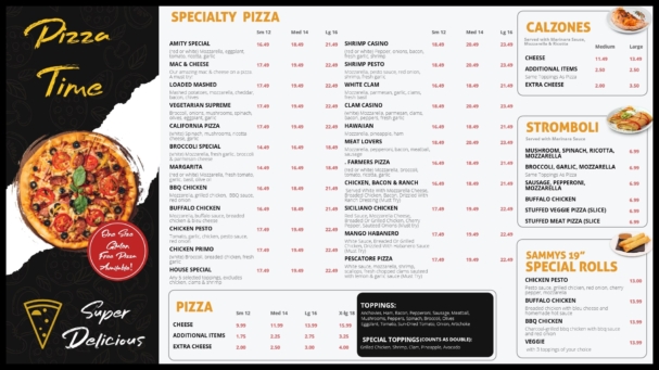 Pizza Menu Boards | Lira Screen