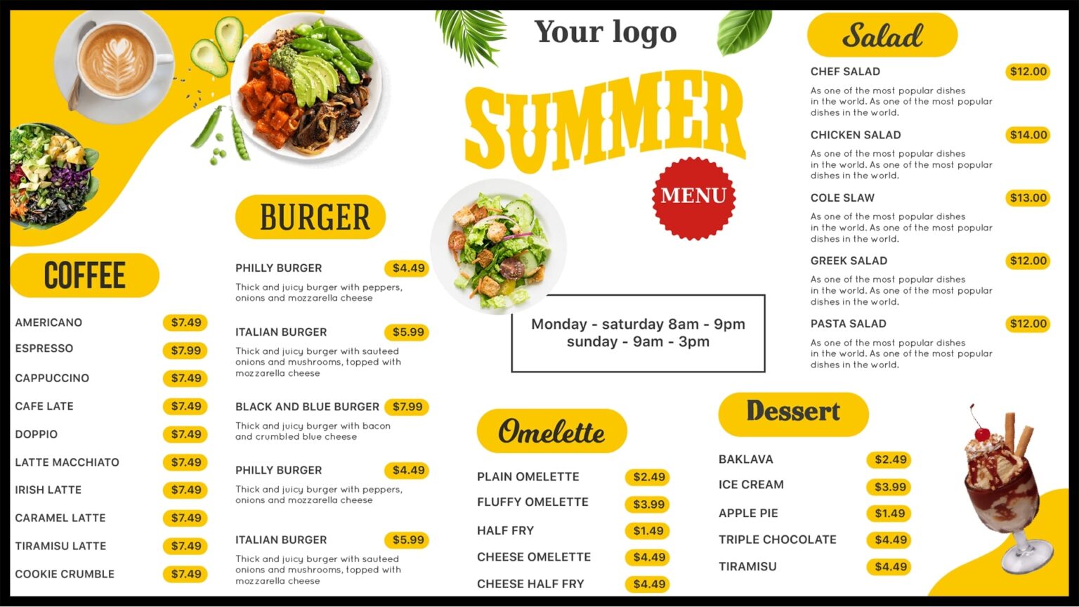 Free Menu Boards Templates