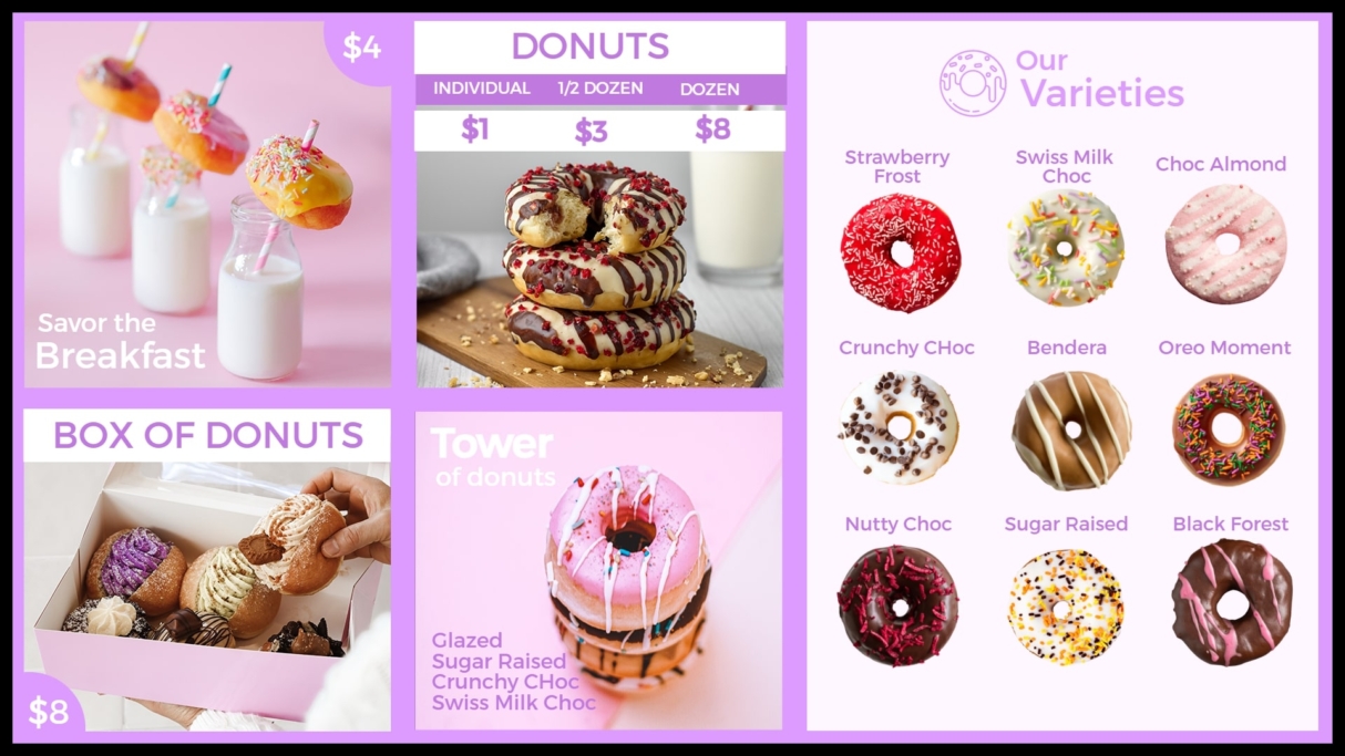 Donuts Menu Boards | Lira Screen