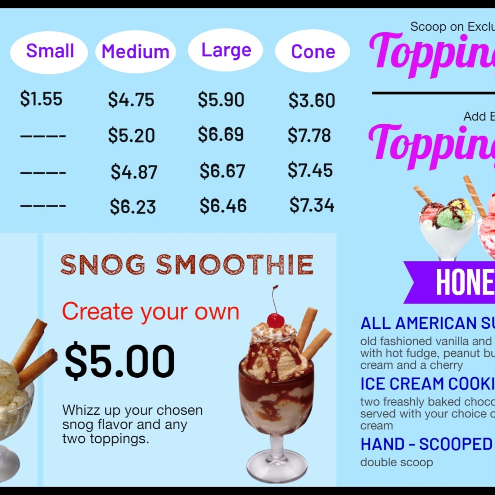 Ice Cream Shop Menu Boards | Lira Screen